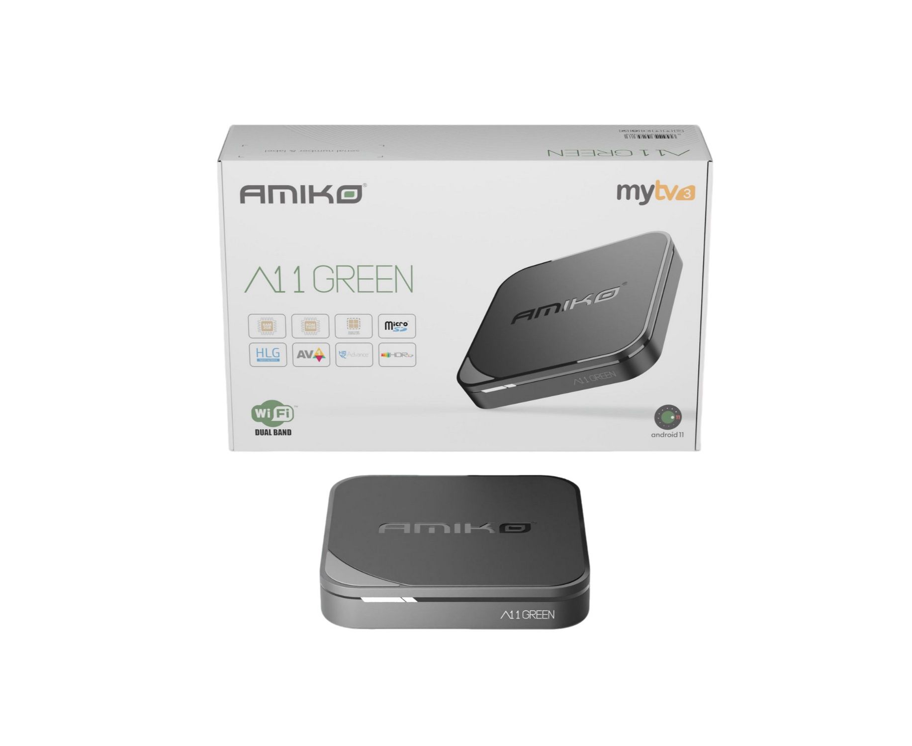 Buy Tv Box Amiko A11 Green Android OTT 4k MyTV 3
