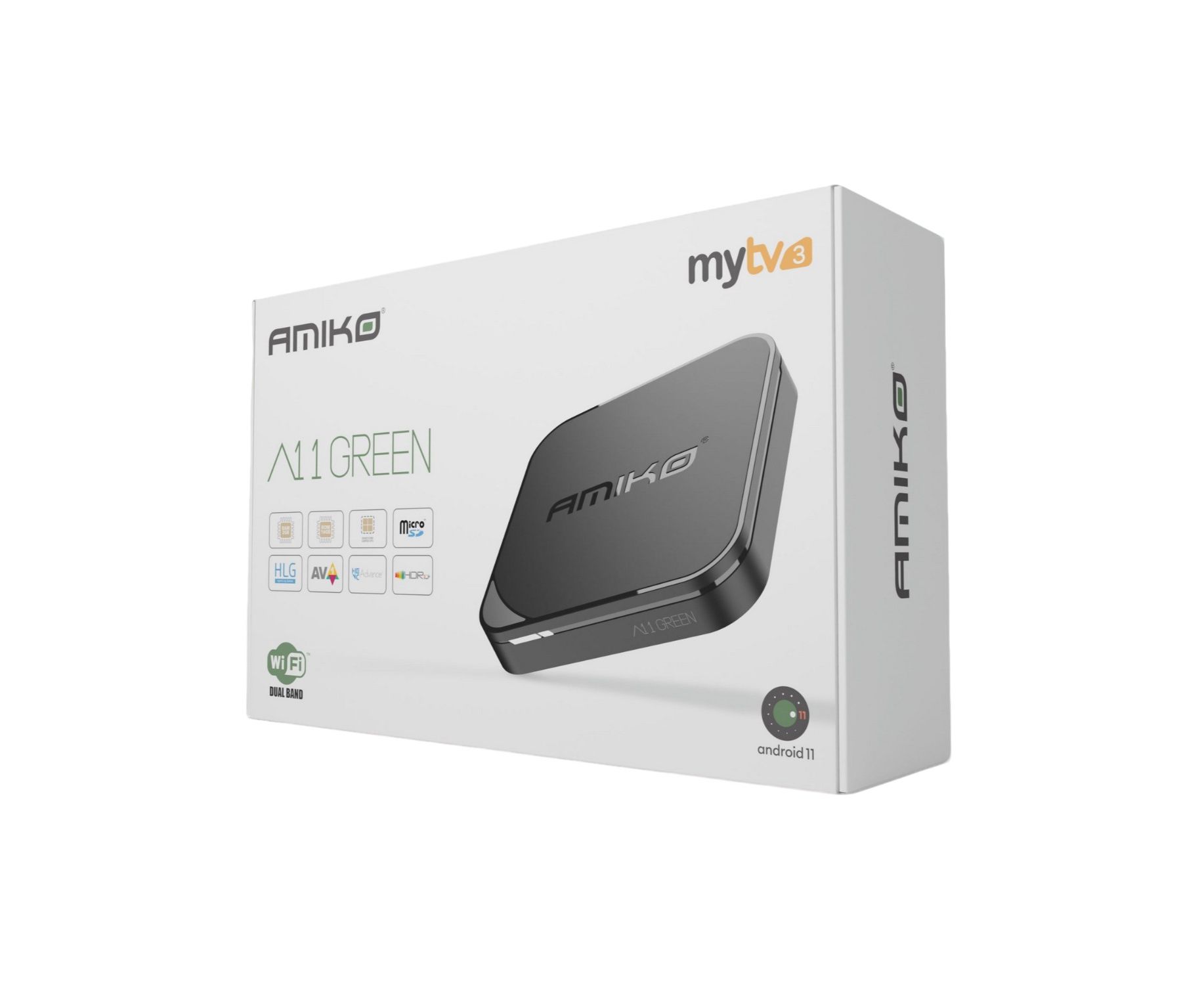 Buy Tv Box Amiko A11 Green Android OTT 4k MyTV 3