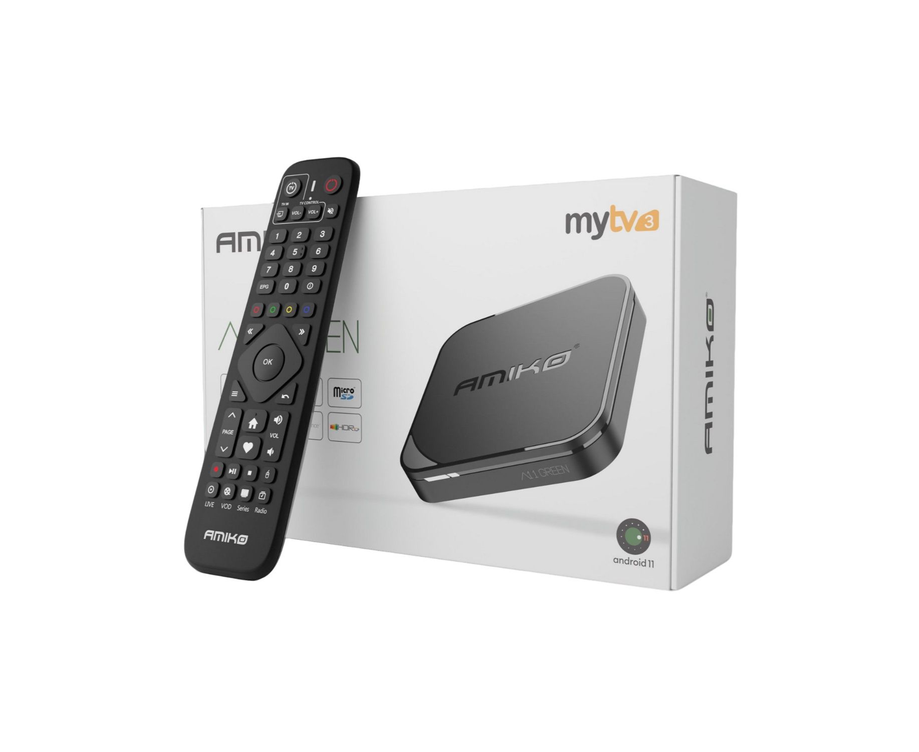 Buy Tv Box Amiko A11 Green Android OTT 4k MyTV 3