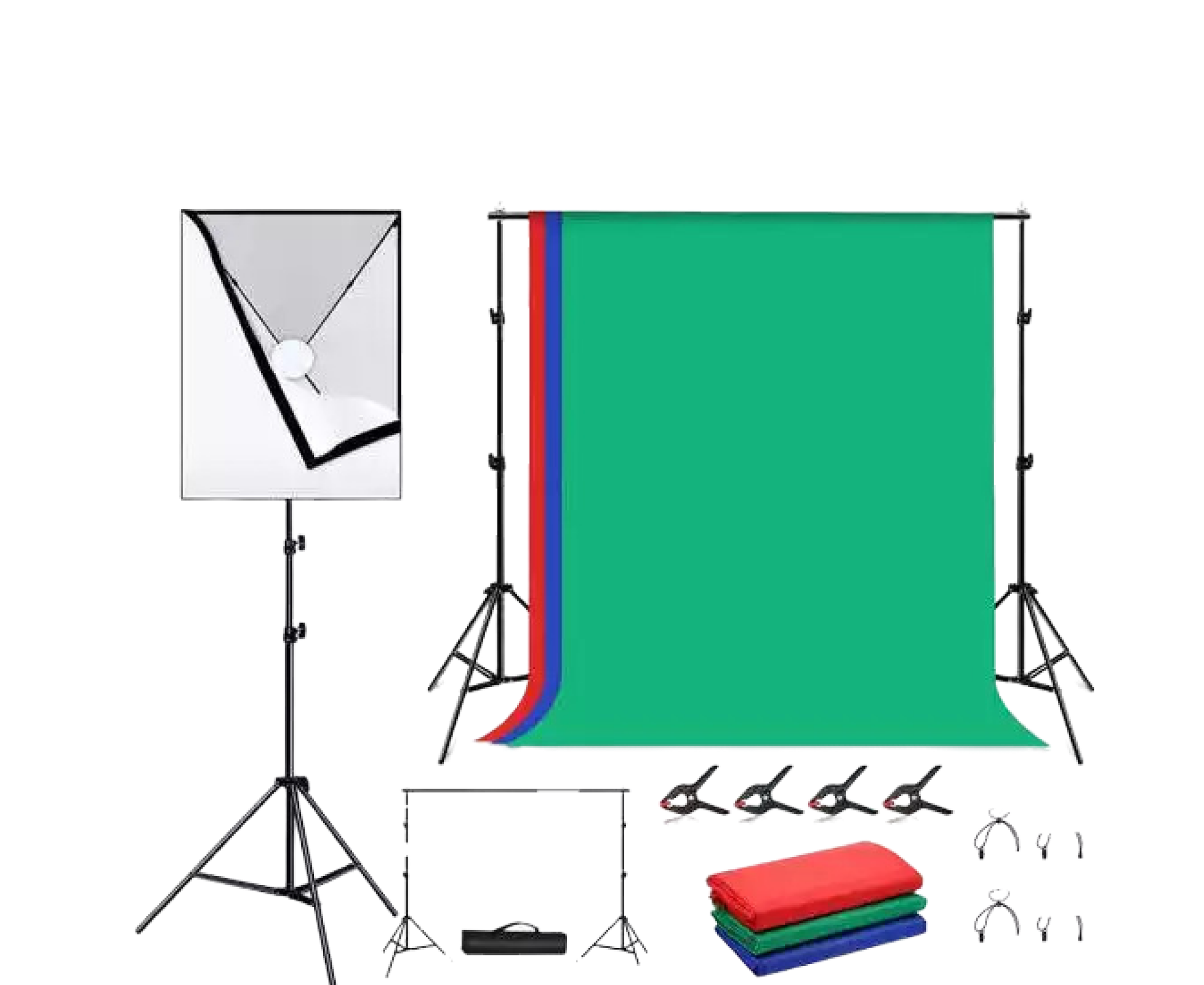 Kit Estudio Fotográfico Puluz + Softbox Com Tripé e Lâmpada LED