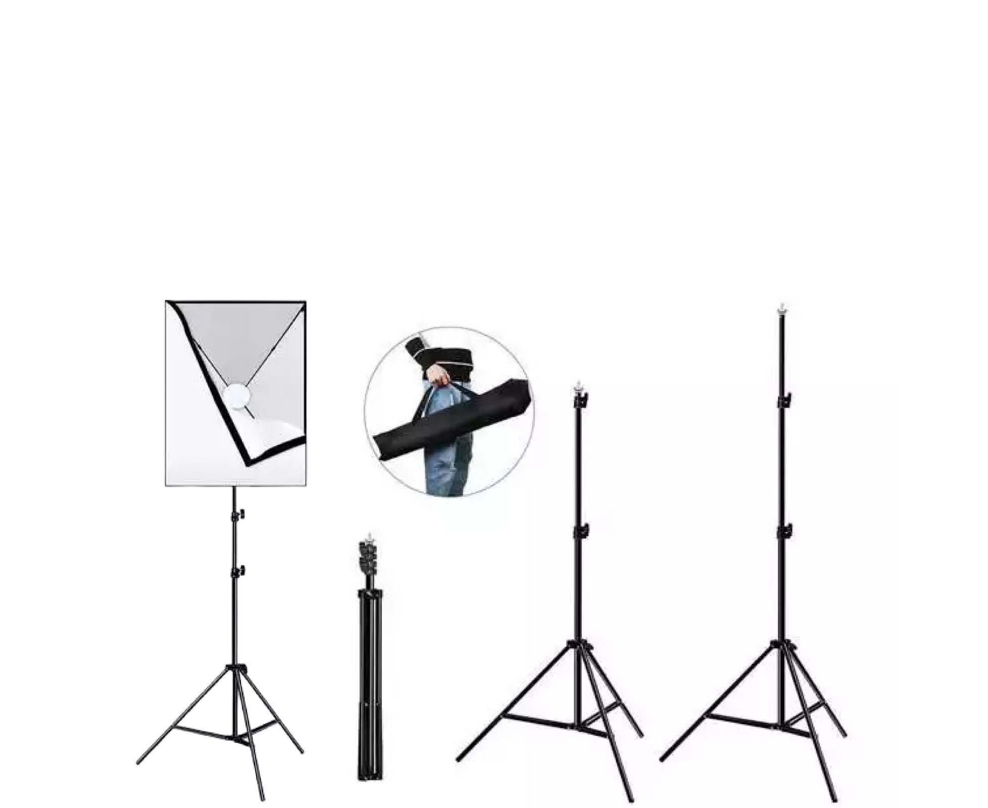 Kit Estudio Fotográfico Puluz + Softbox Com Tripé e Lâmpada LED