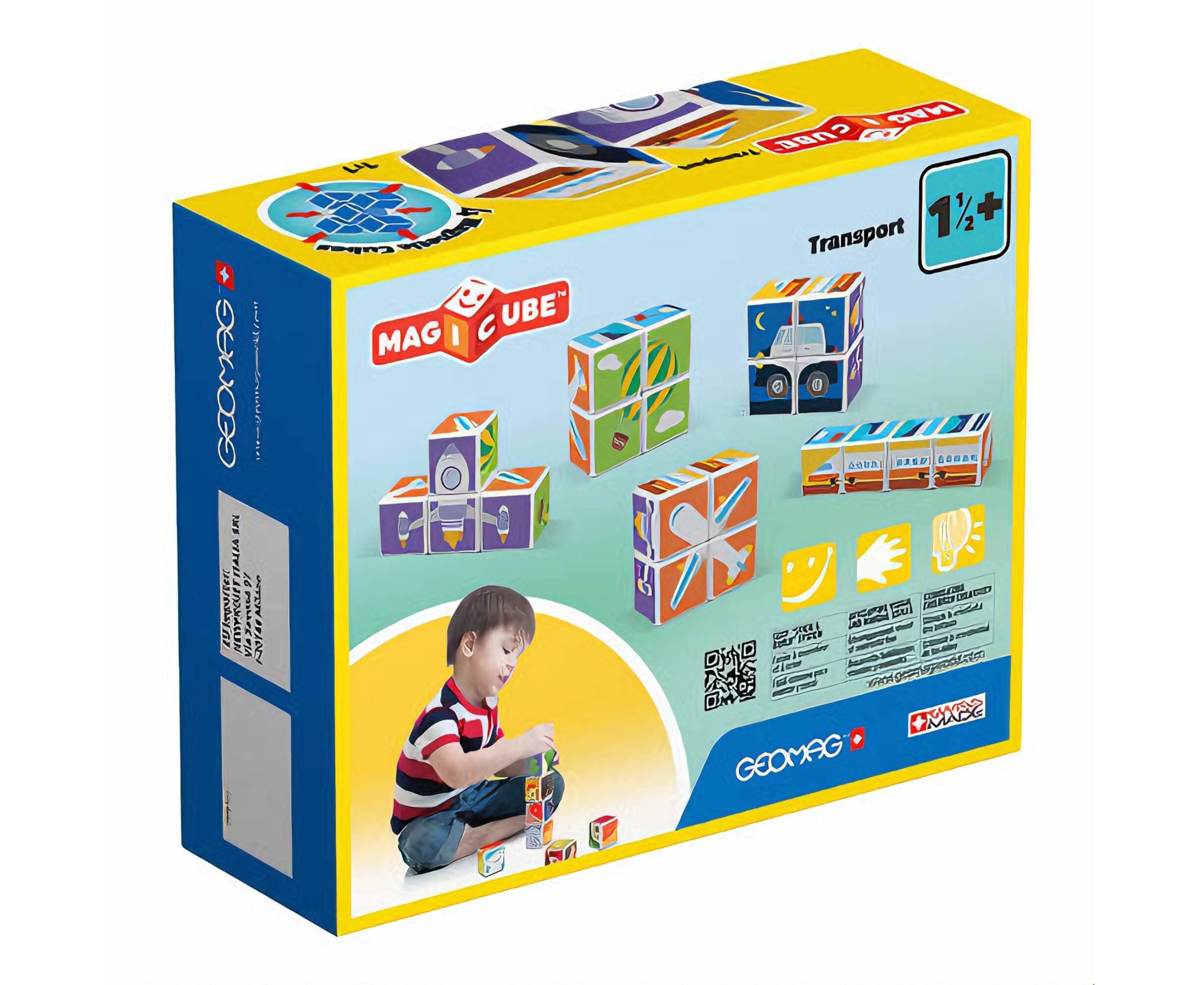 Geomag Juego Didáctico Magicube Bloques Magnéticos y Tarjetas de Transporte