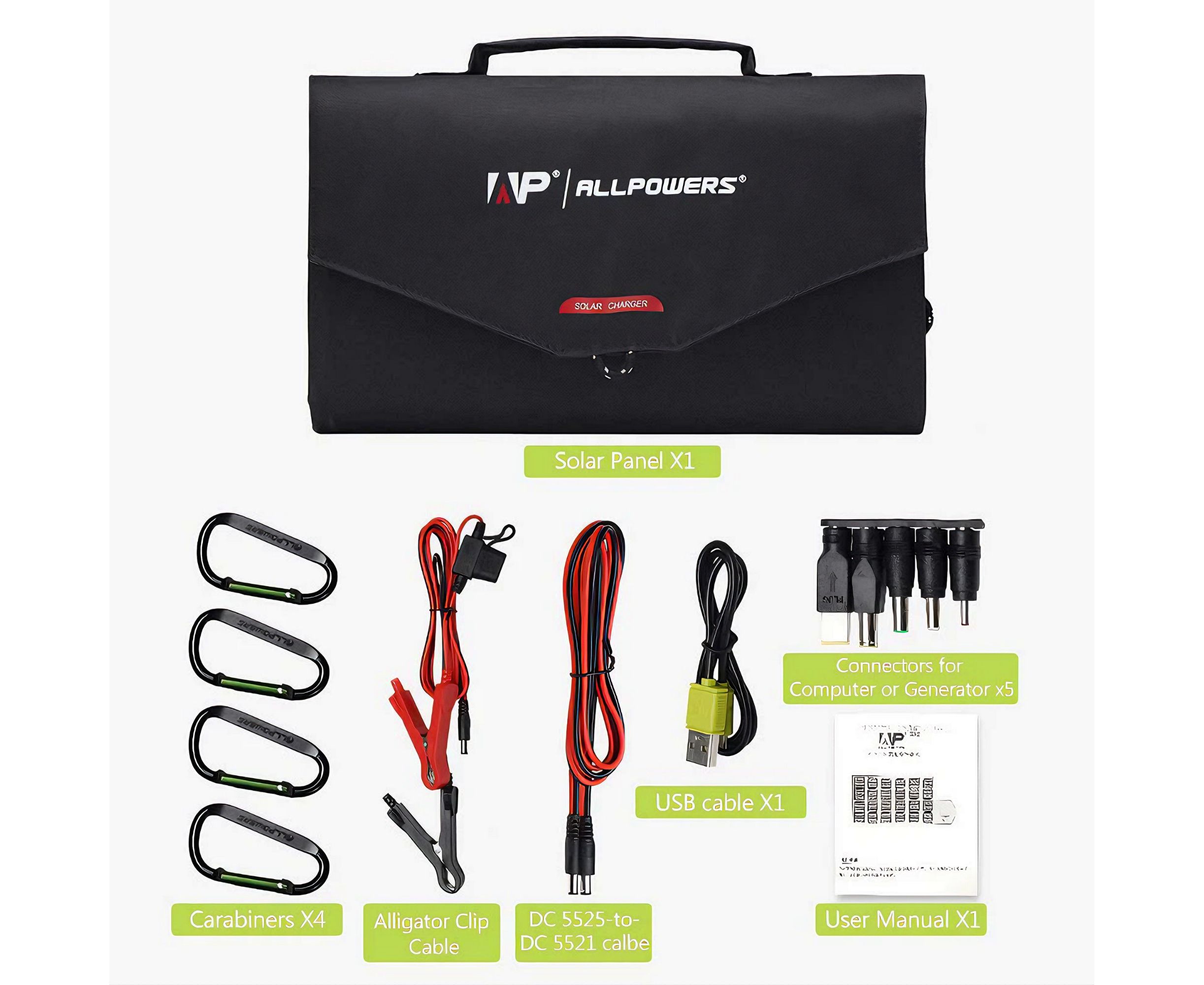 Buy Portable Allpowers 100W AP-SP-012-BLA Solar Panel