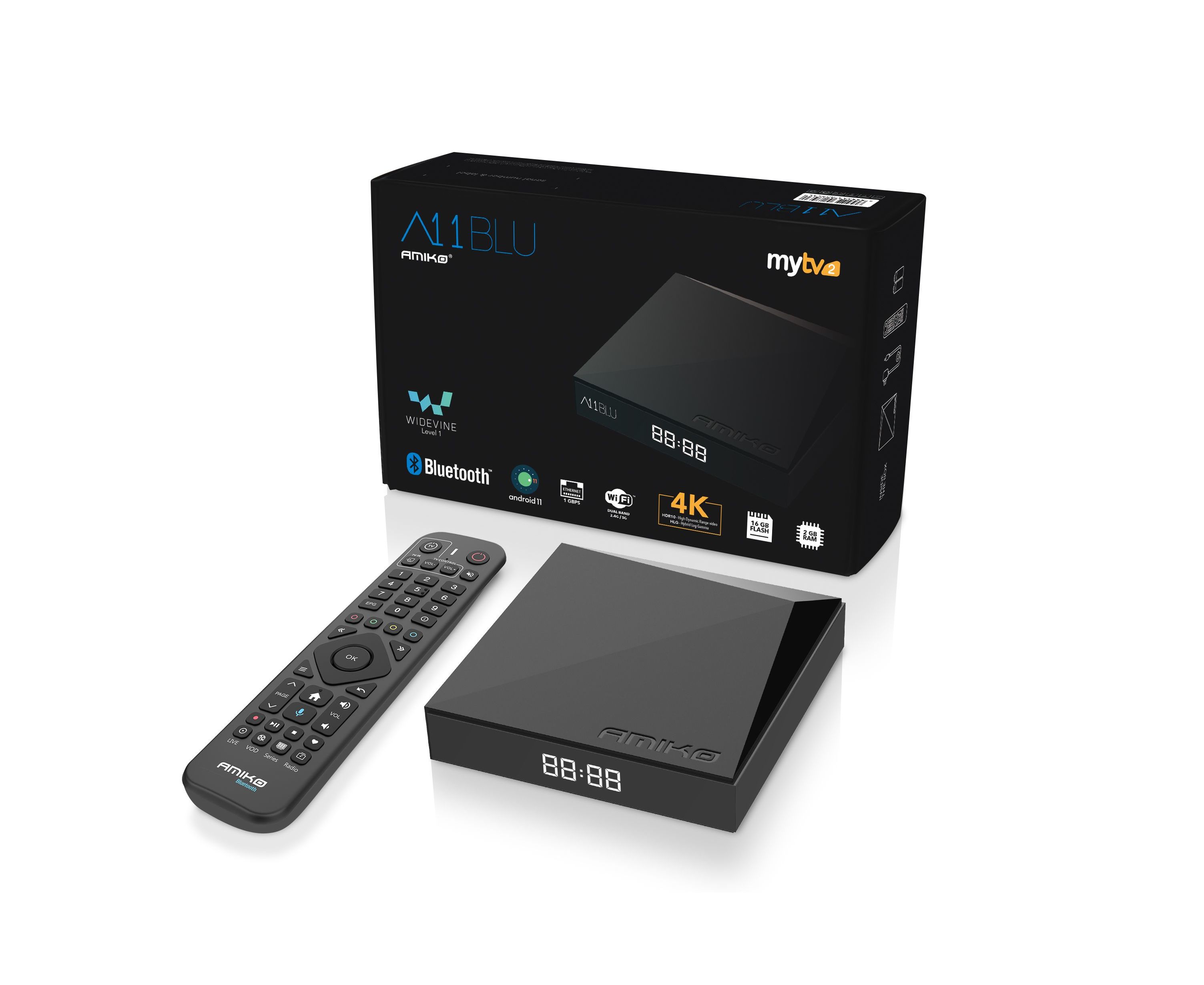 Acheter Box Amiko A11 BLU Android OTT 4k MyTV 3