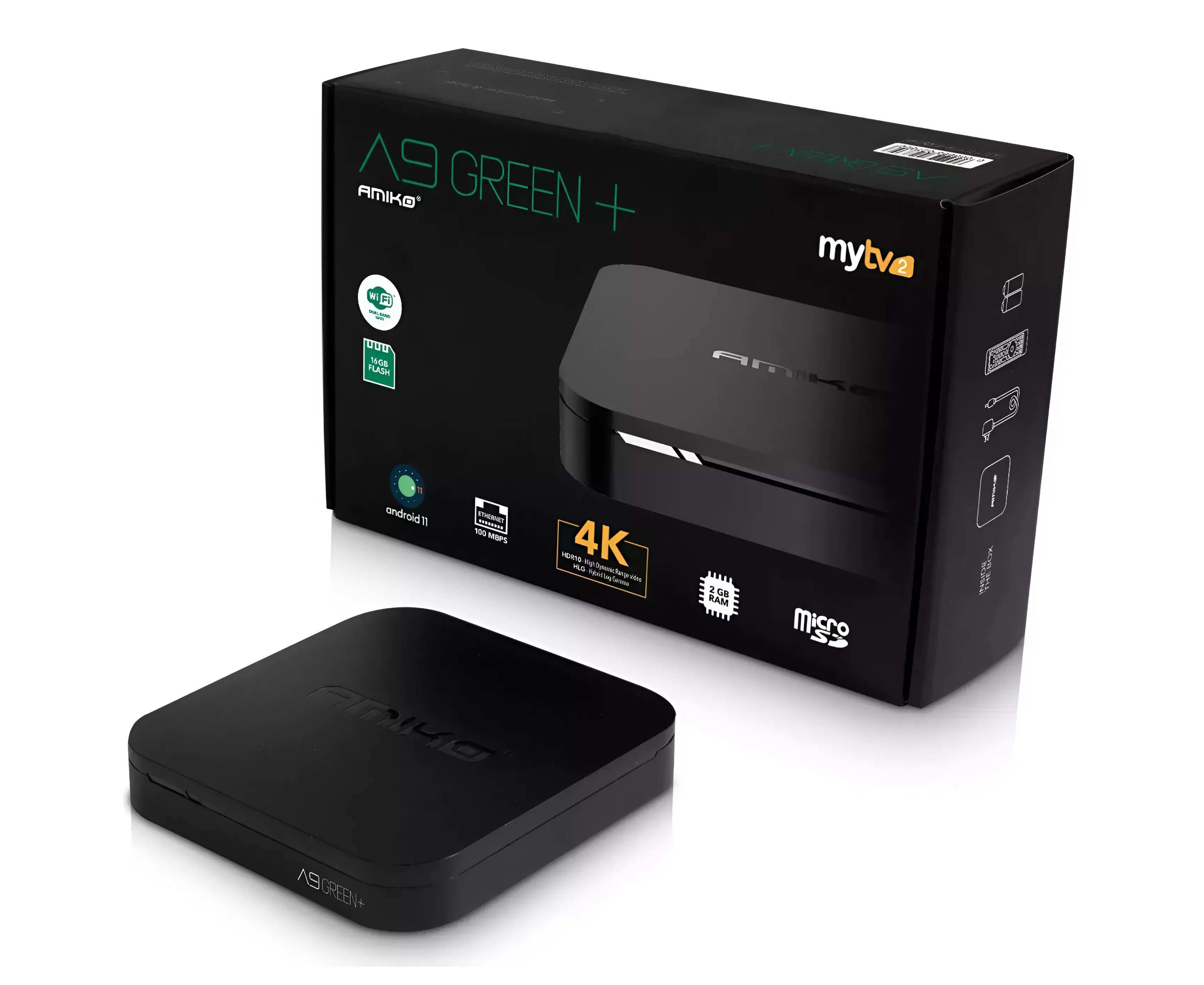 Kaufen Box IPTV Amiko A9 Green+ - Android 11 2GB/16GB MyTV2