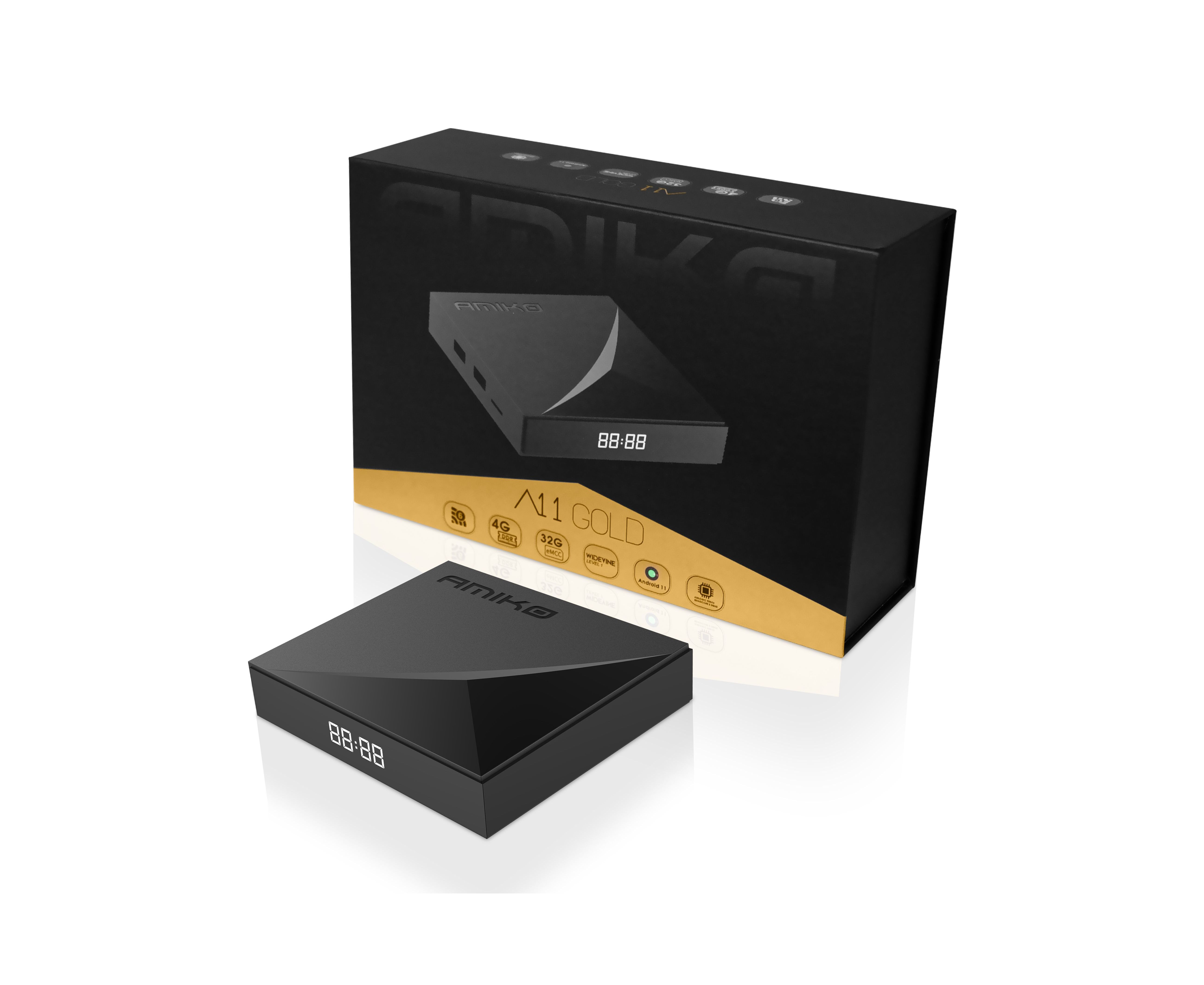 Buy Box Amiko A11 Gold Android OTT 4k MyTV 3