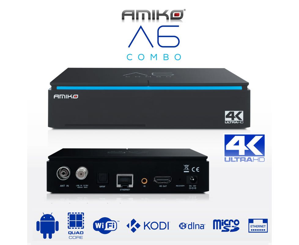 Comprar Amiko A6 Combo 4K DVB-S2/T2/C